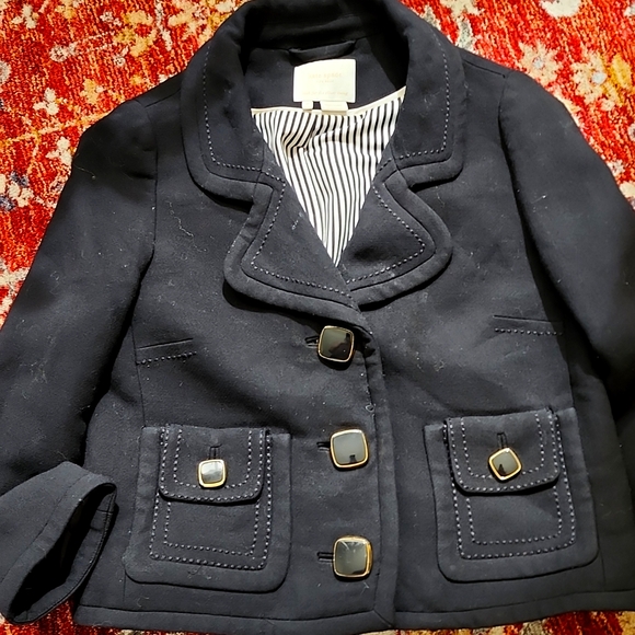 kate spade | Jackets & Coats | Kate Spade Black Cropped Blazer Jacket ...
